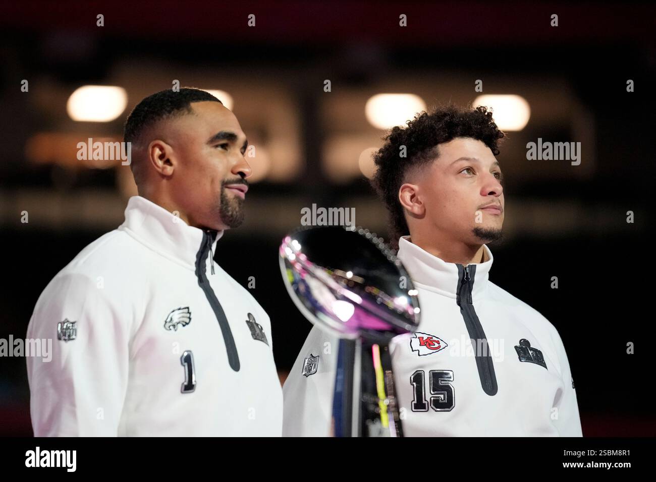 Philadelphia Eagles quarterback Jalen Hurts (1) and Kansas City Chiefs ...