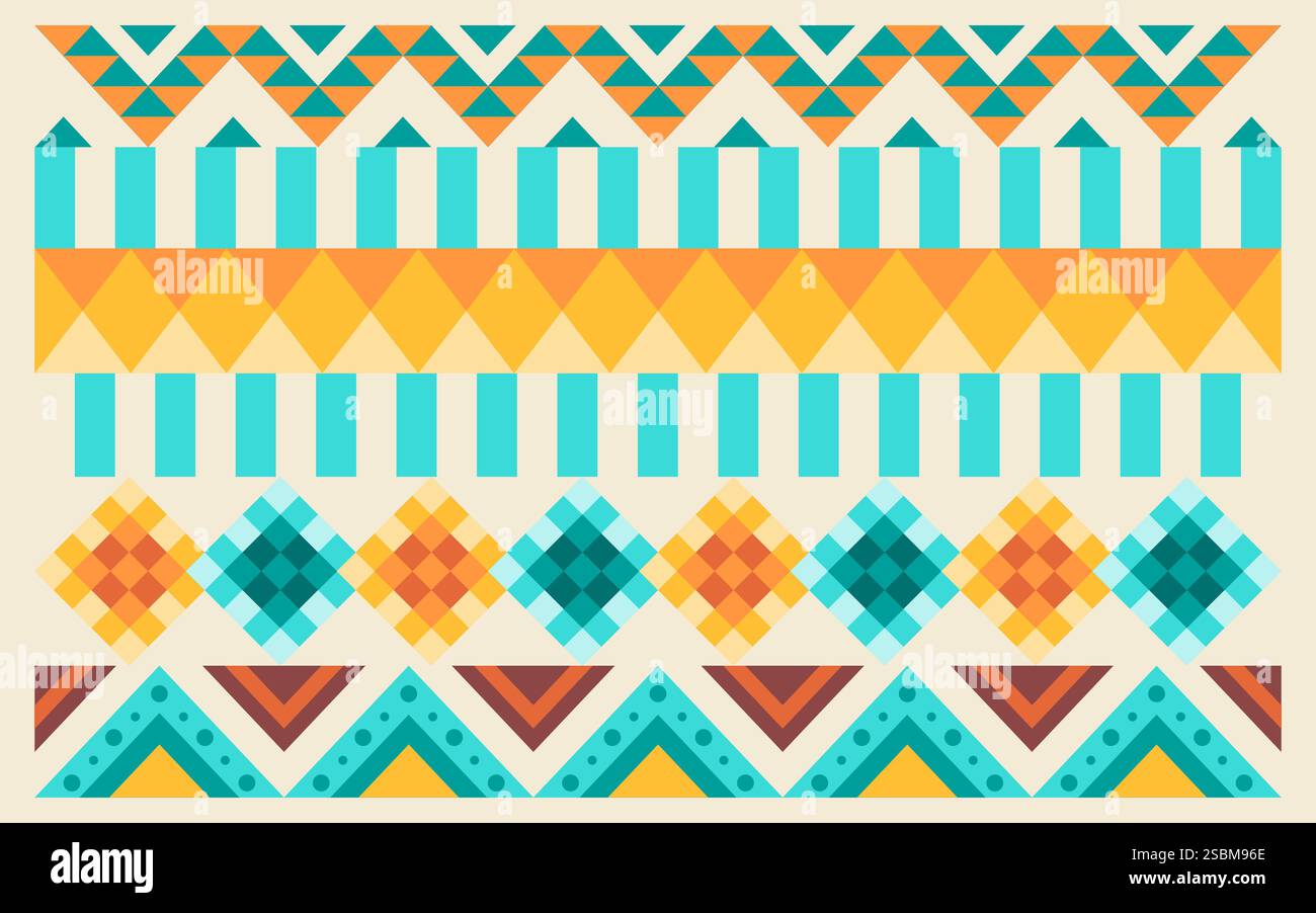 Native American tribe traditional patterns motif colorful ethnic ...