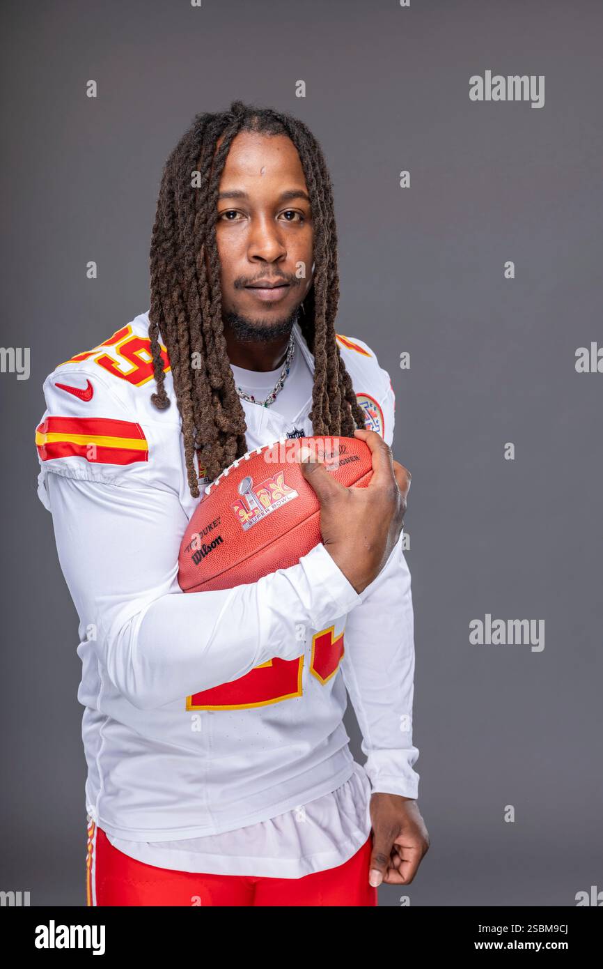 Kansas City Chiefs' Kareem Hunt (29) poses for a portrait at NFL ...