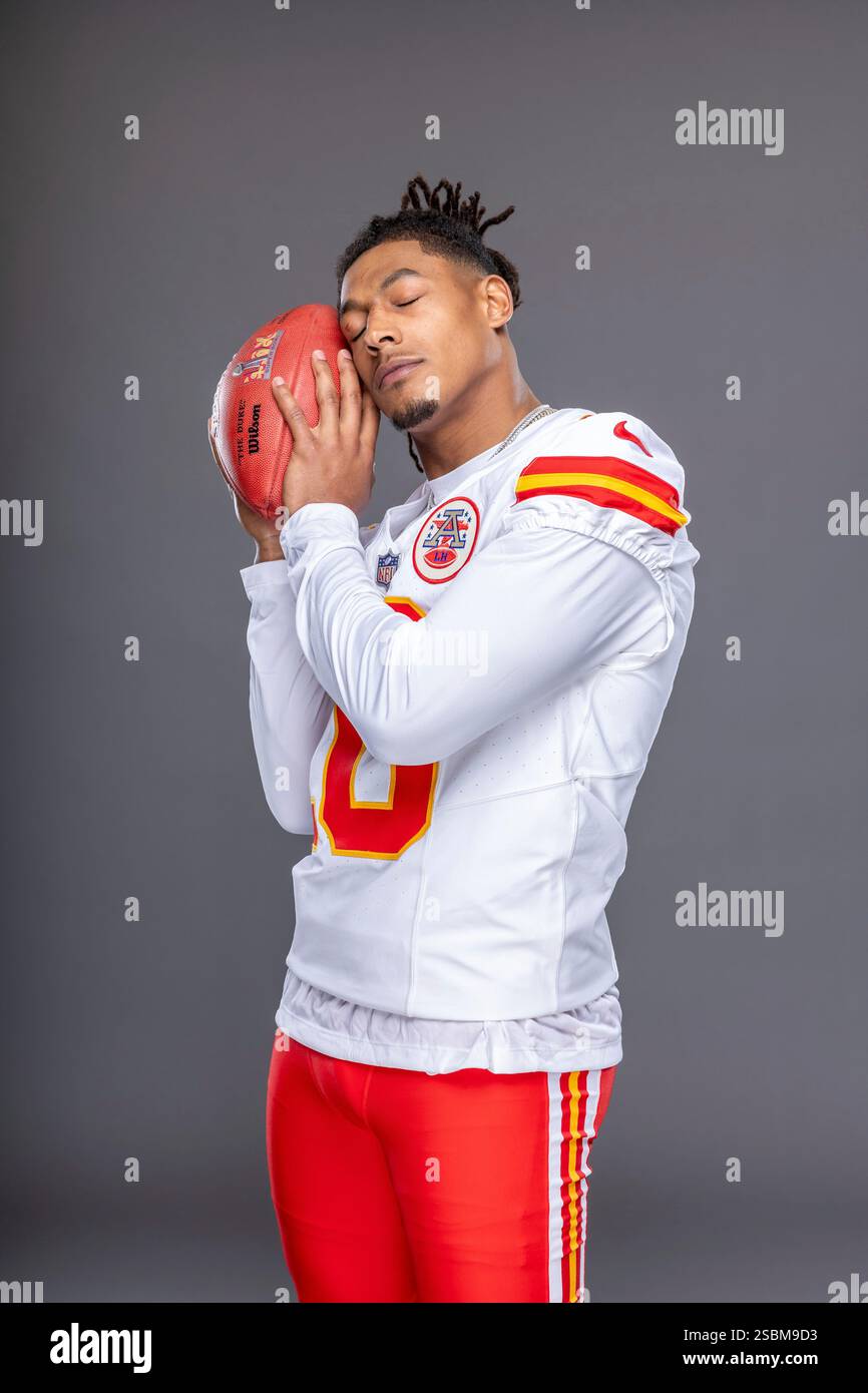 Kansas City Chiefs' Isiah Pacheco (10) poses for a portrait at NFL ...