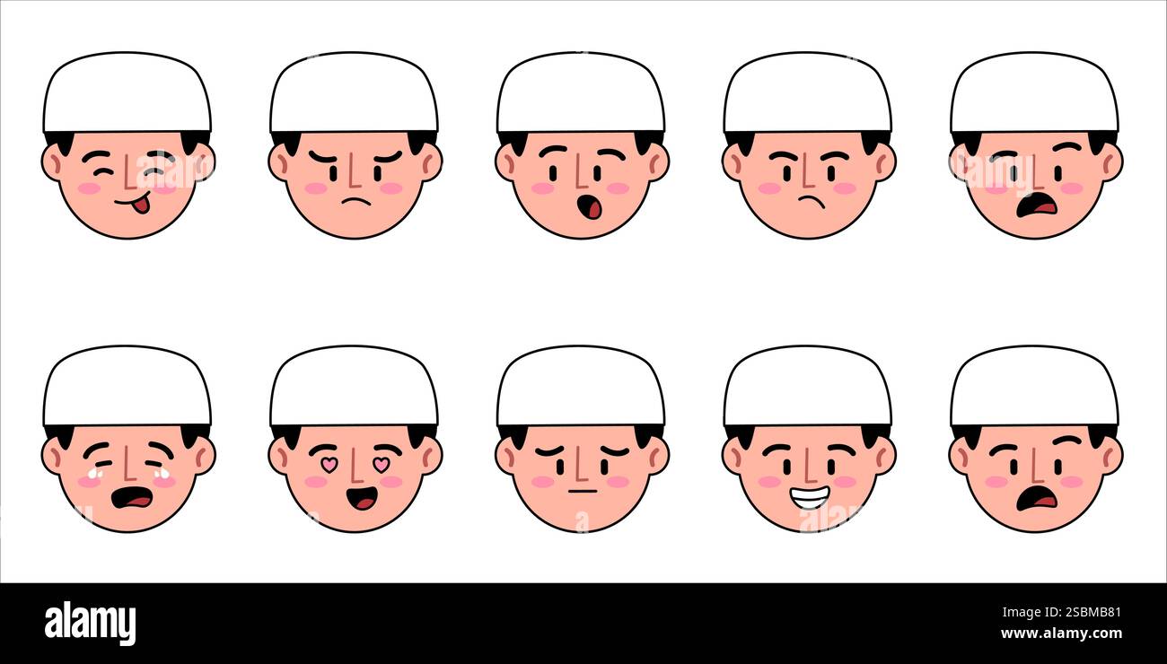 Islam Muslim man male boy wearing skullcap hat Keffiyeh emojis sad ...