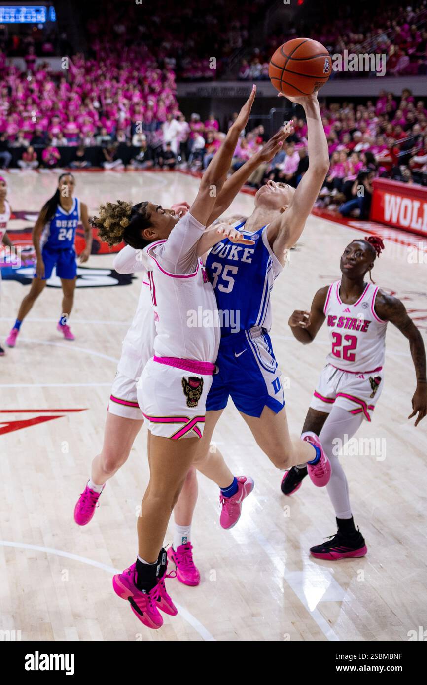 Raleigh, NC, USA. 3rd Feb, 2025. Duke forward Toby Fournier (35) shoots ...