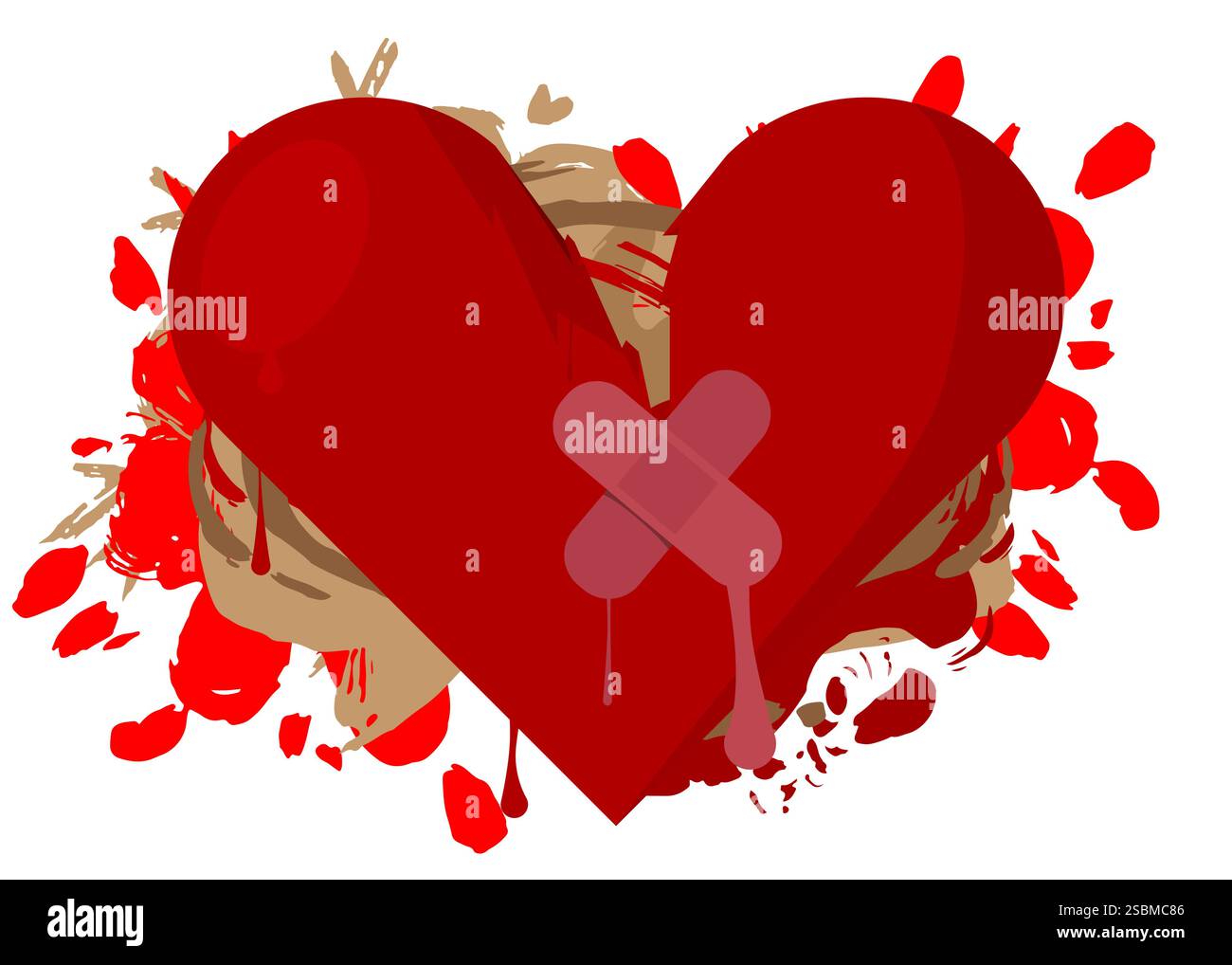 Broken Heart graffiti. Abstract modern street art decoration performed ...