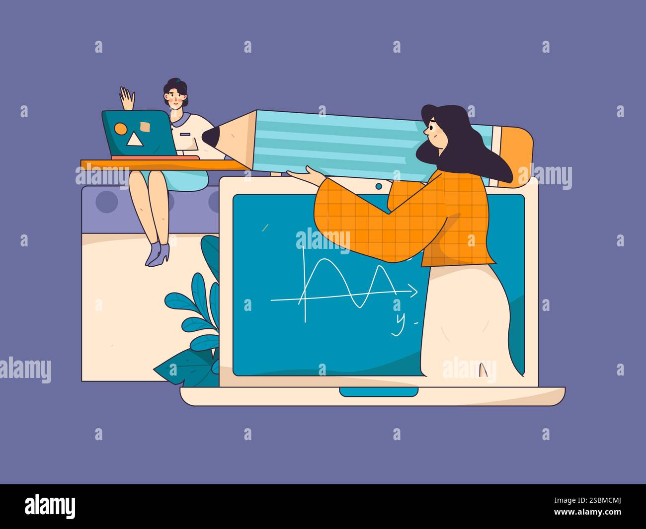 Education and learning people flat vector concept hand drawn ...