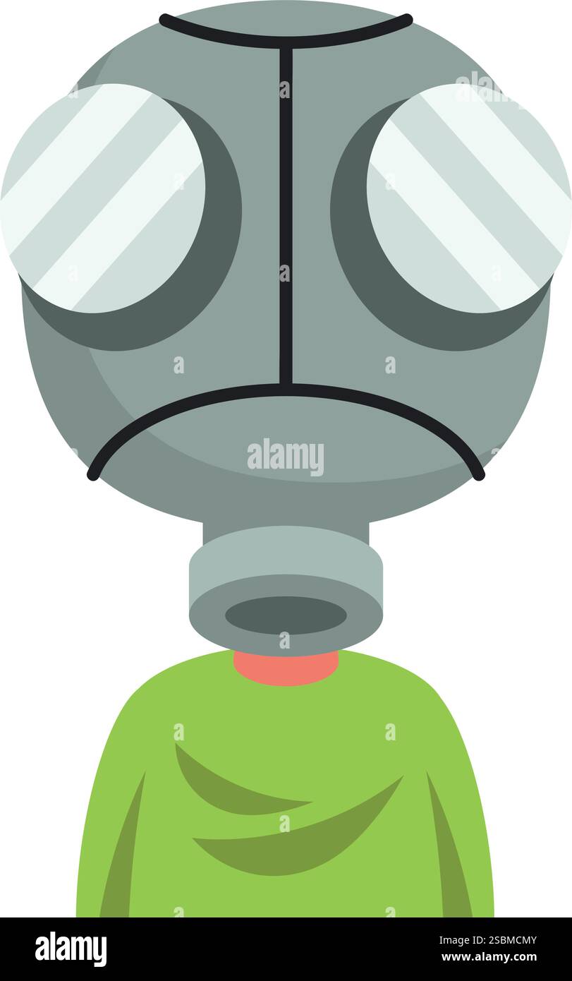 Boy with toxic gas mask Illustration Stock Vector Image & Art - Alamy