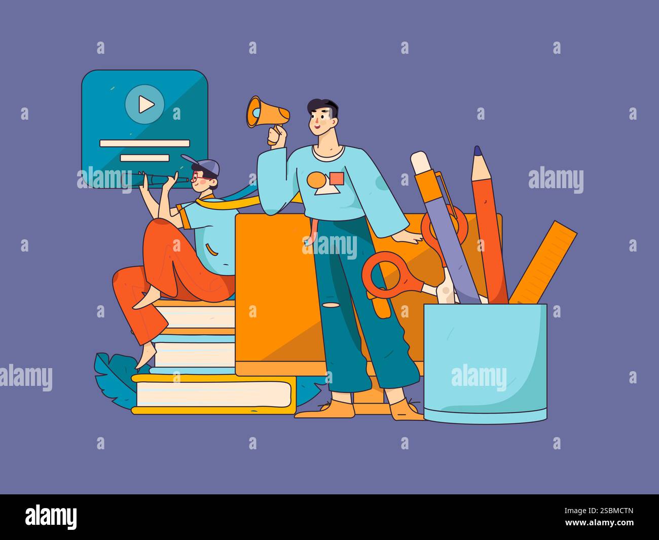 Education and learning people flat vector concept hand drawn ...