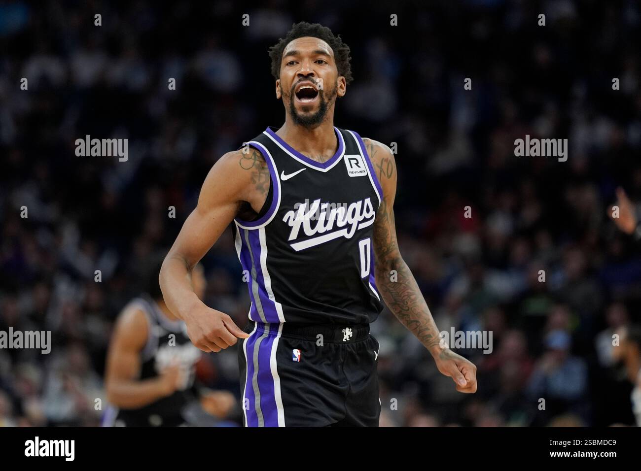 Sacramento Kings guard Malik Monk celebrates after making a basket ...