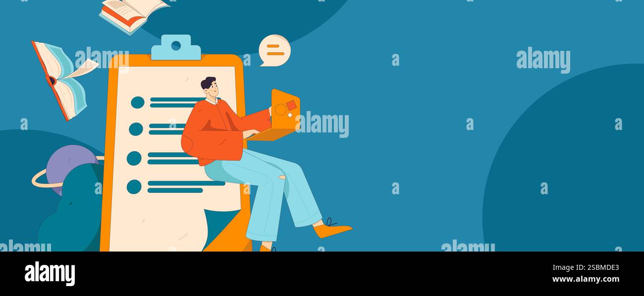 Education and learning people flat vector concept hand drawn ...