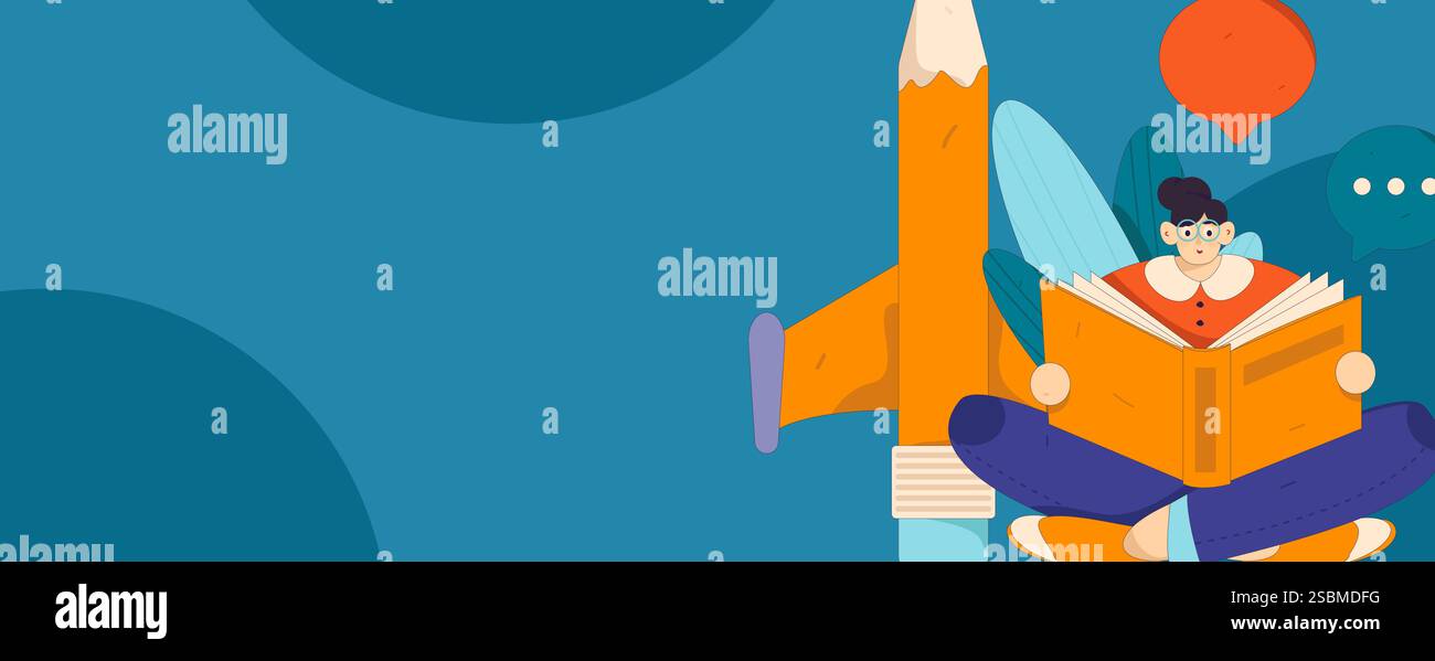 Education and learning people flat vector concept hand drawn ...