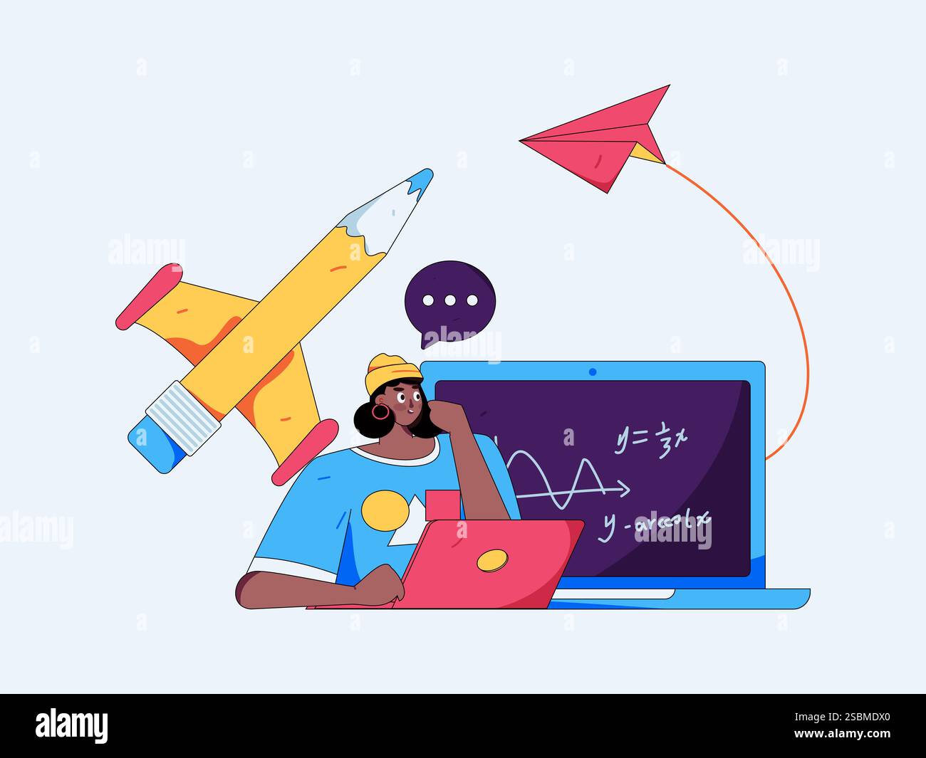 Education and learning people flat vector concept hand drawn ...