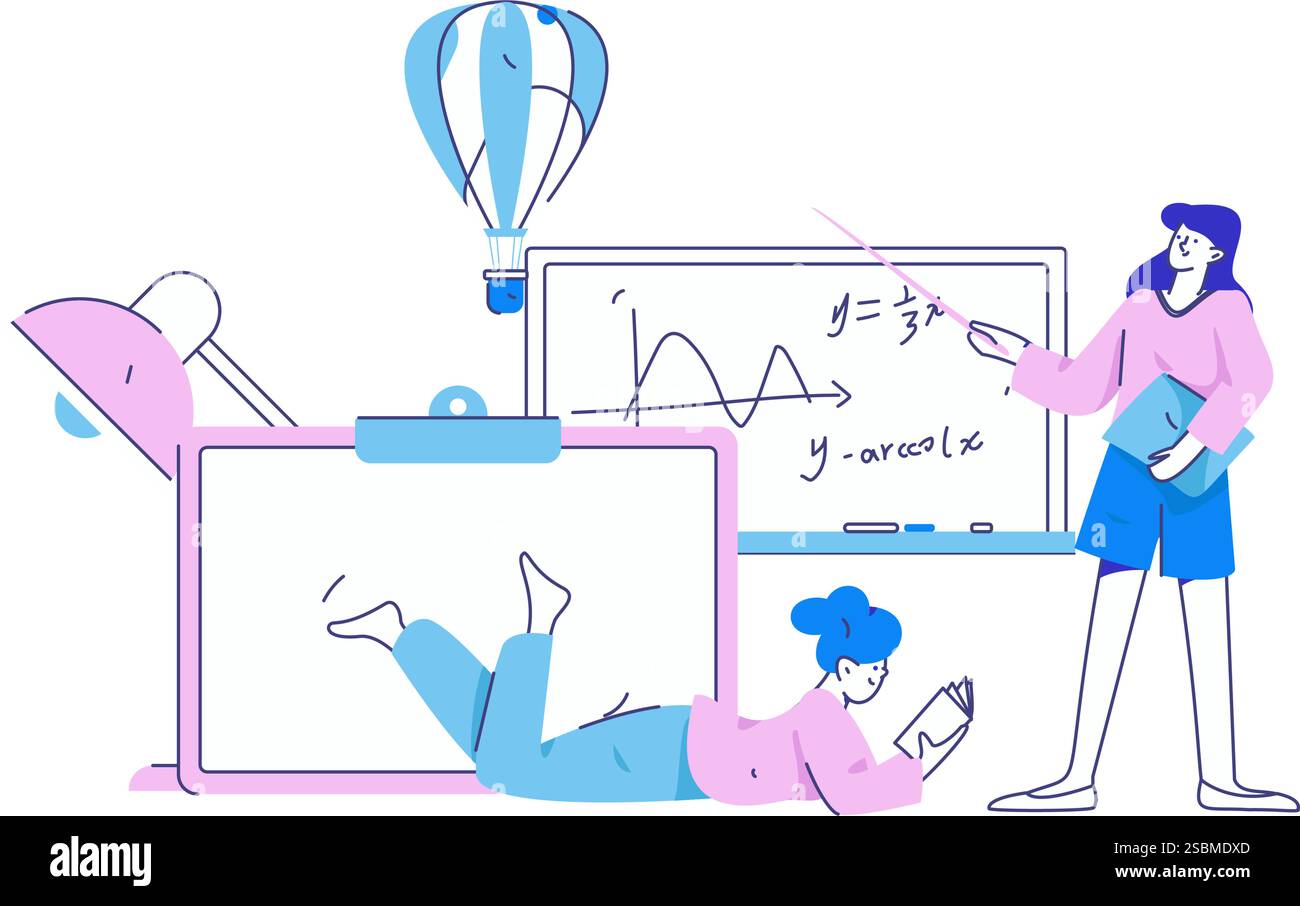 Education and learning people flat vector concept hand drawn ...