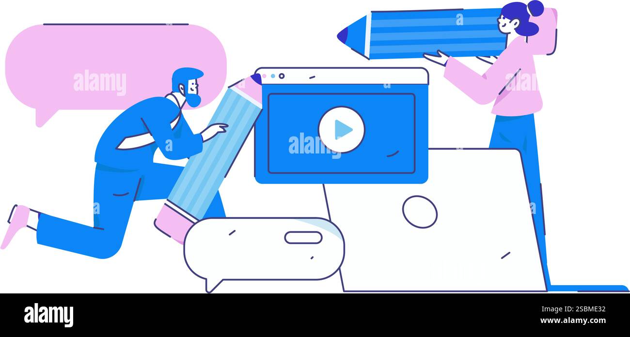 Education and learning people flat vector concept hand drawn ...