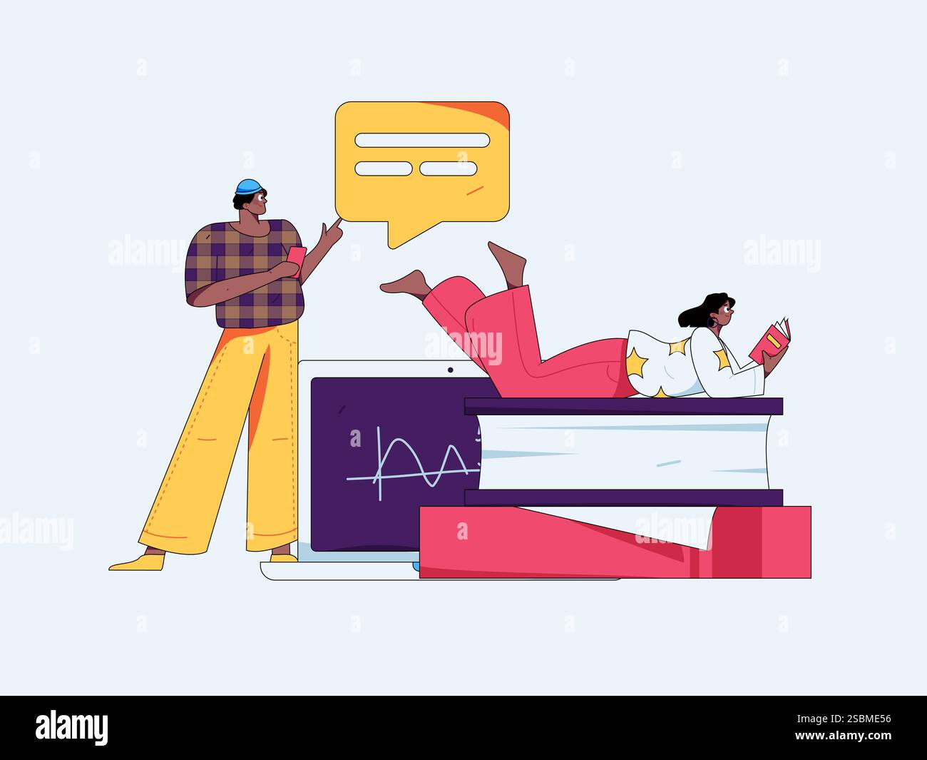 Education and learning people flat vector concept hand drawn ...