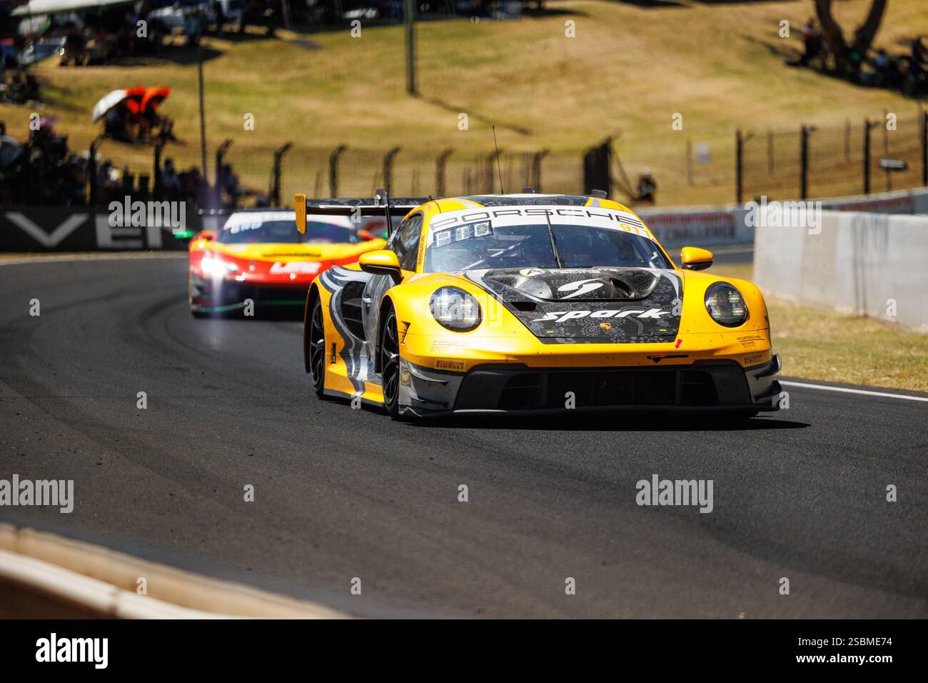 The #911 Absolute Racing Porsche 911GT3R (992) driven by Matt Campbell ...