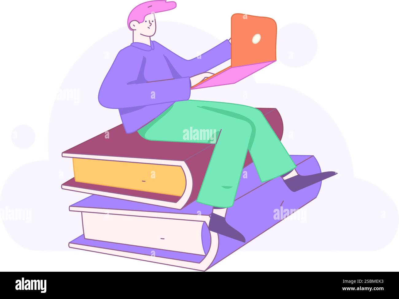 Education and learning people flat vector concept hand drawn ...