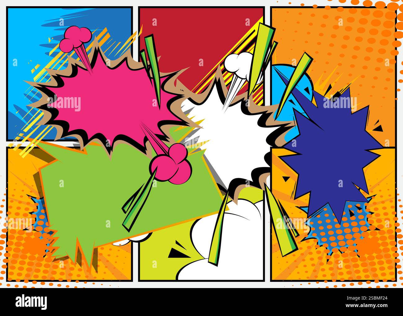 Cartoon Background, comic book Entertainment backdrop. Retro vector ...