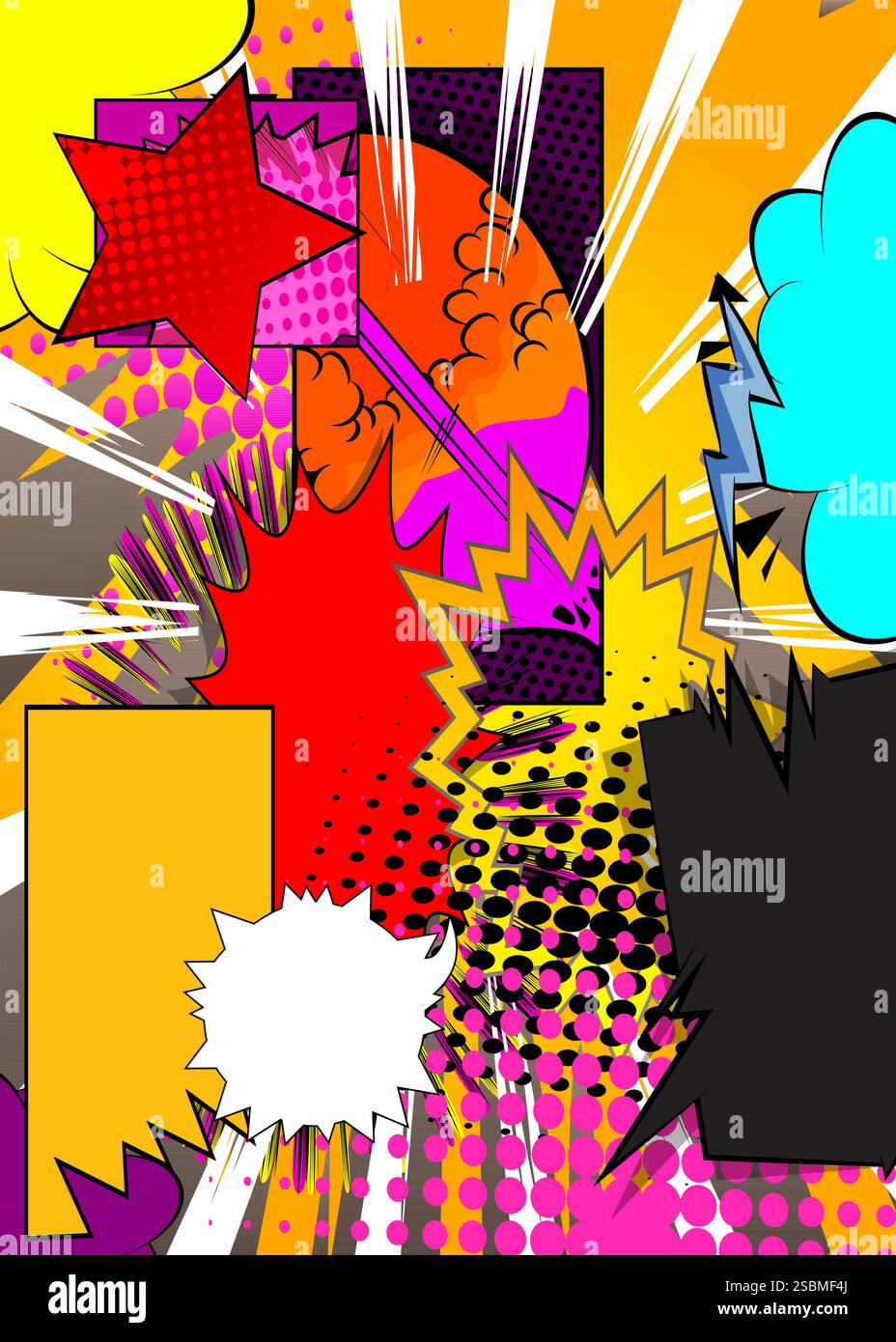 Cartoon Background, comic book Entertainment backdrop. Retro vector ...
