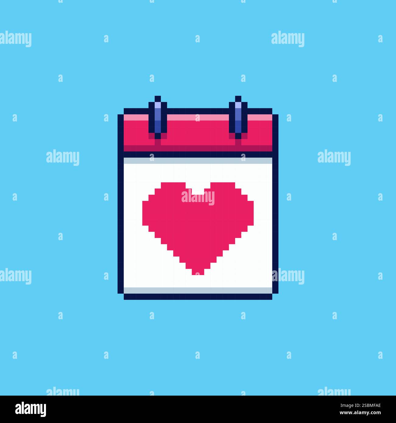 Pixel art Love Calendar Icon game asset design Stock Vector Image & Art ...