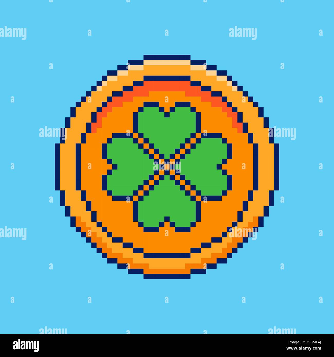 Pixel art St Patrick Day Lucky Coin game asset design Stock Vector ...