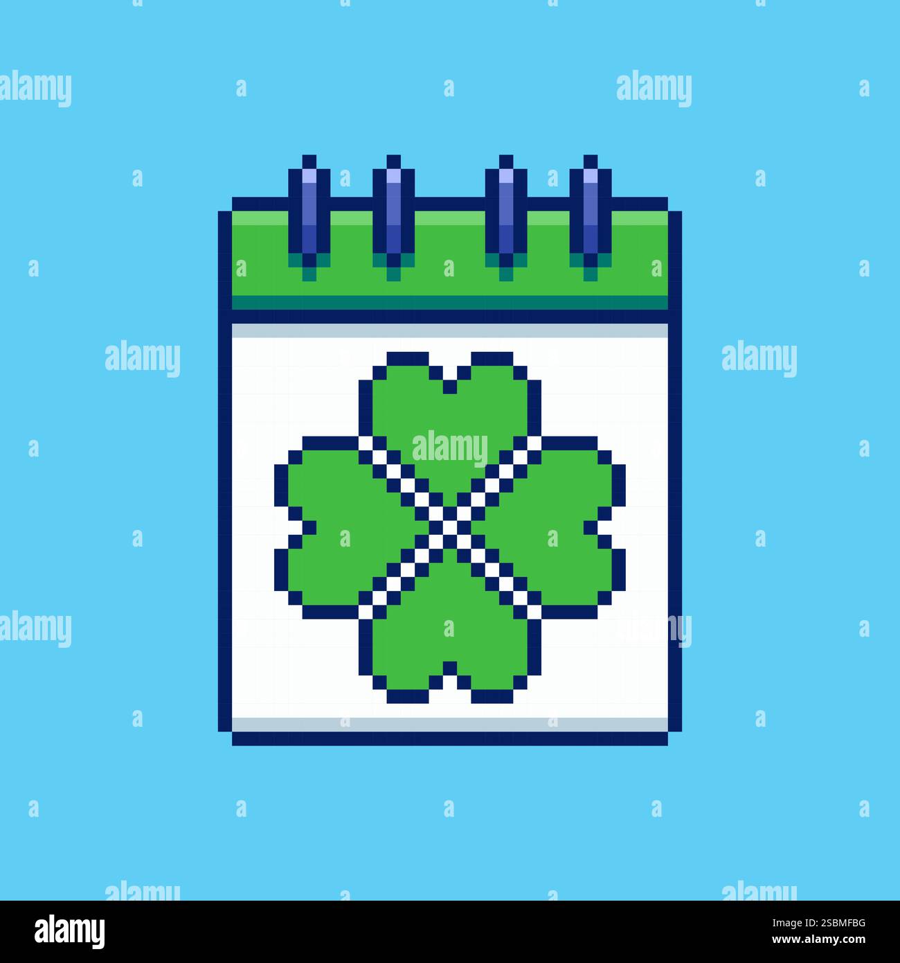 Pixel art St Patrick Day Calendar game asset design Stock Vector Image ...
