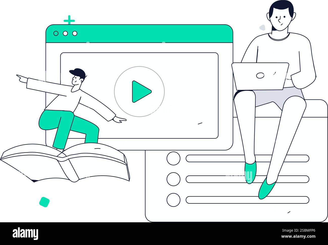 Education and learning people flat vector concept hand drawn ...