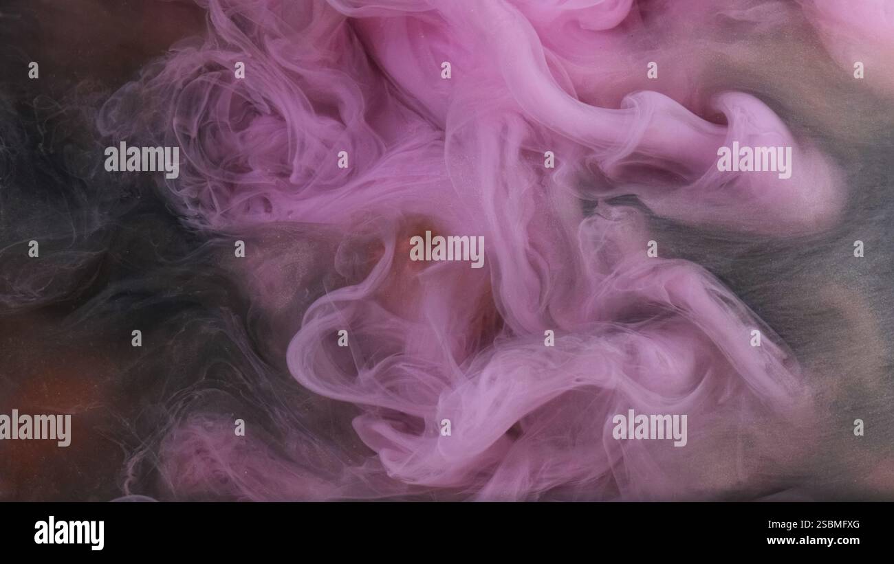 Ink background. Paint vortex. Defocused pink color texture vapor fog ...