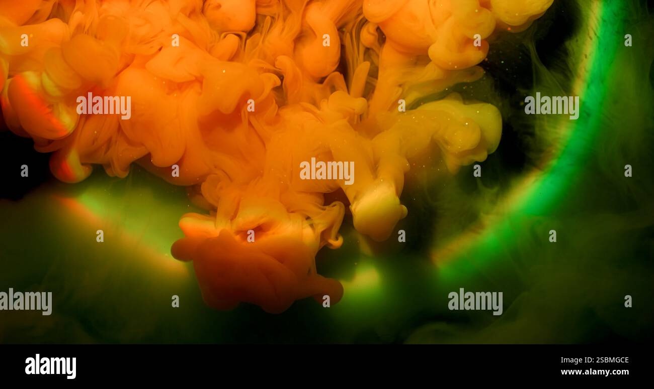 Mist ink. Smoke explosion. Colorful haze emerge wave spill on artistic ...