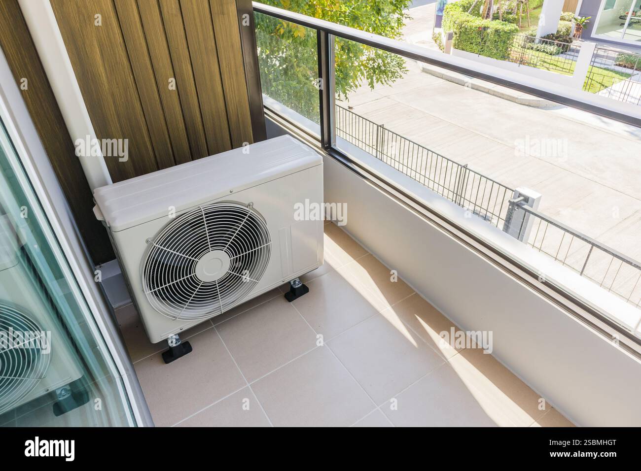 Air condition outdoor unit compressor install outside the house Stock ...