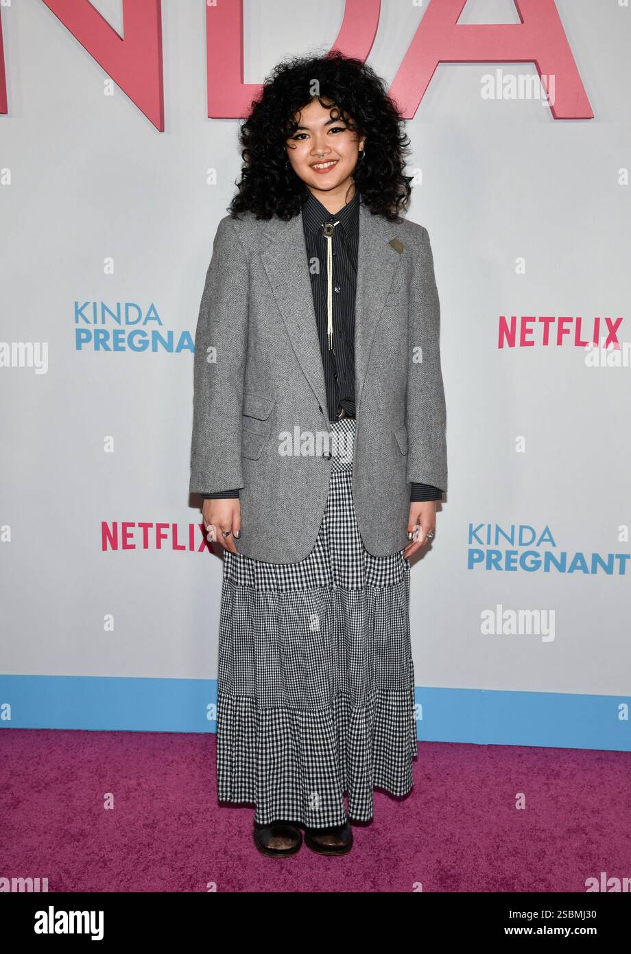 Sam Morelos attends the premiere of Netflix's "Kinda Pregnant" at The ...