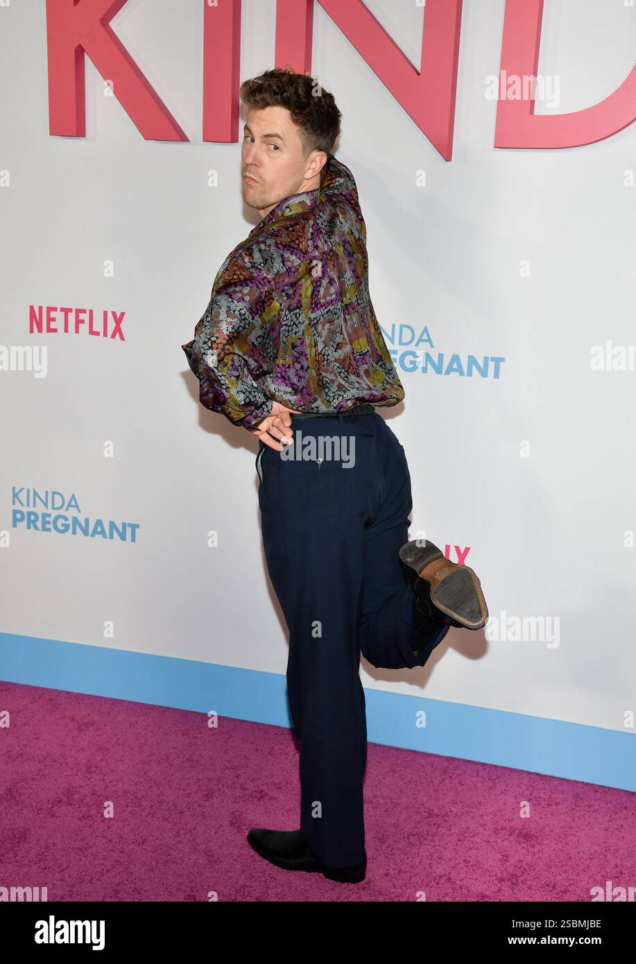 Alex Moffat attends the premiere of Netflix's "Kinda Pregnant" at The ...