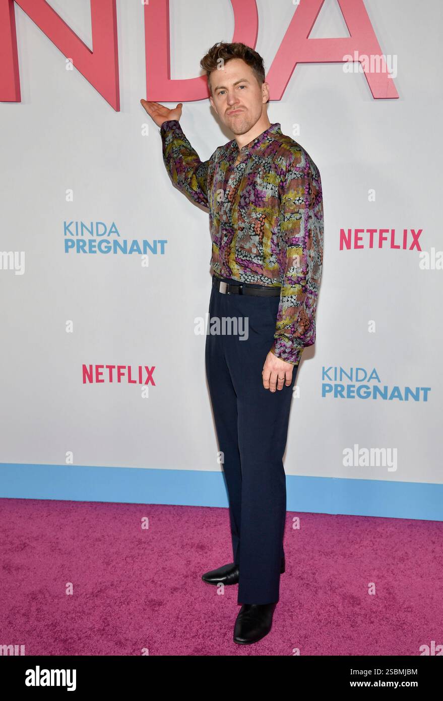 Alex Moffat attends the premiere of Netflix's "Kinda Pregnant" at The ...