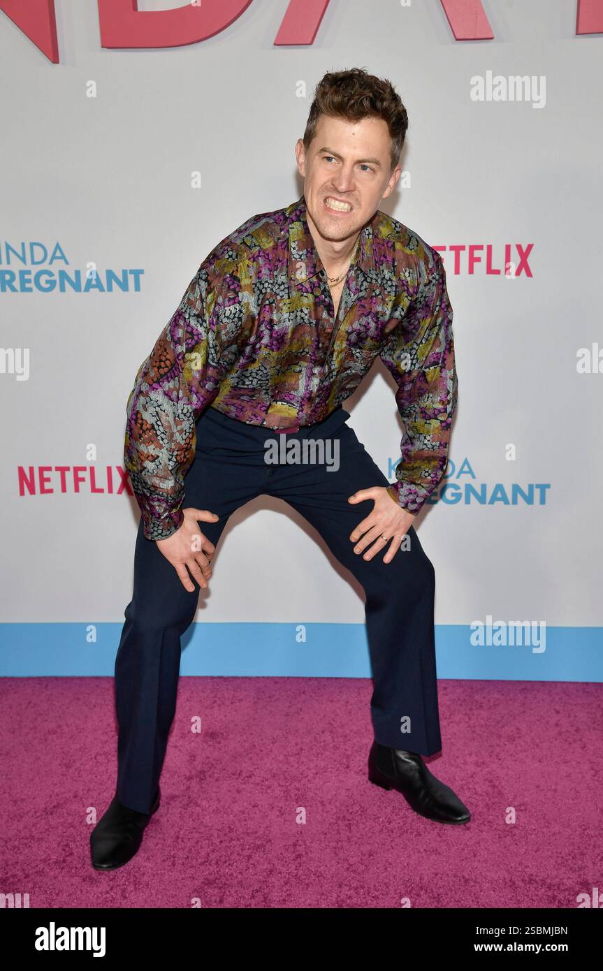 Alex Moffat attends the premiere of Netflix's "Kinda Pregnant" at The ...