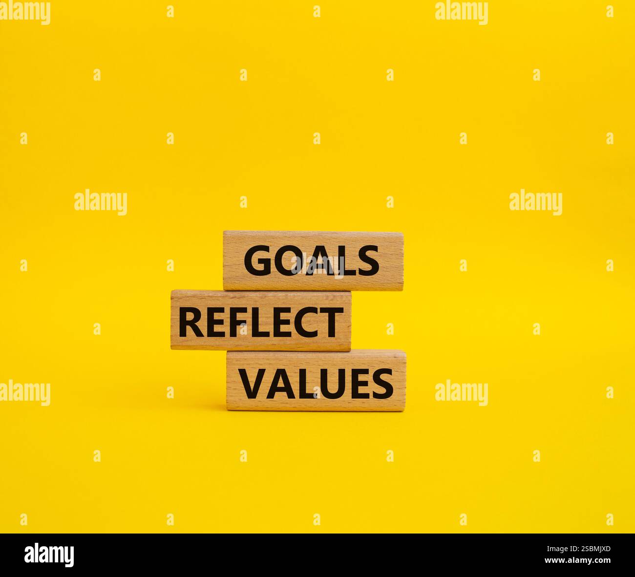 Goals reflect values symbol. Concept words Goals reflect values on ...