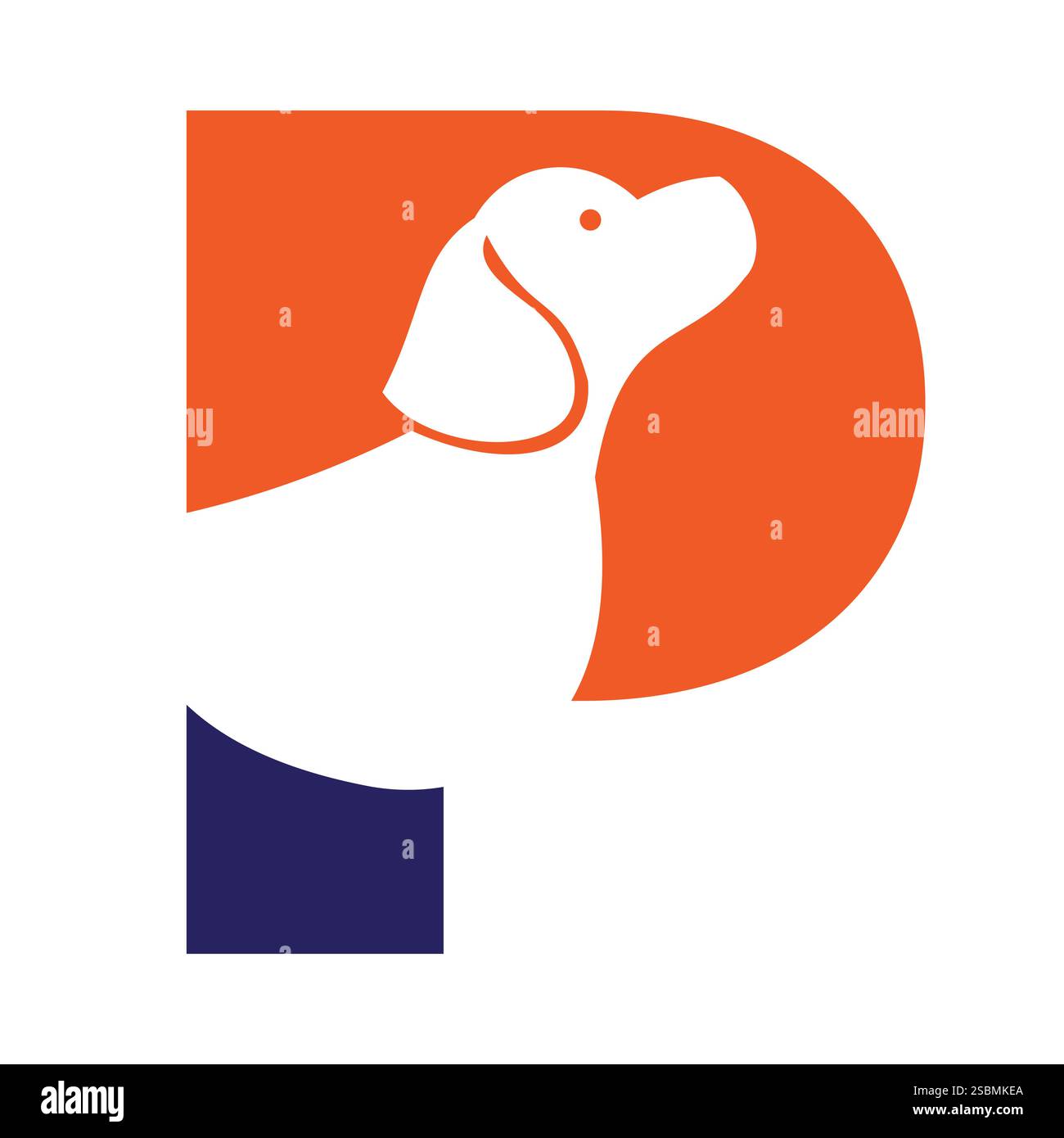 Initial Letter P Pet Logo Concept With Dog Head Symbol Vector Template ...