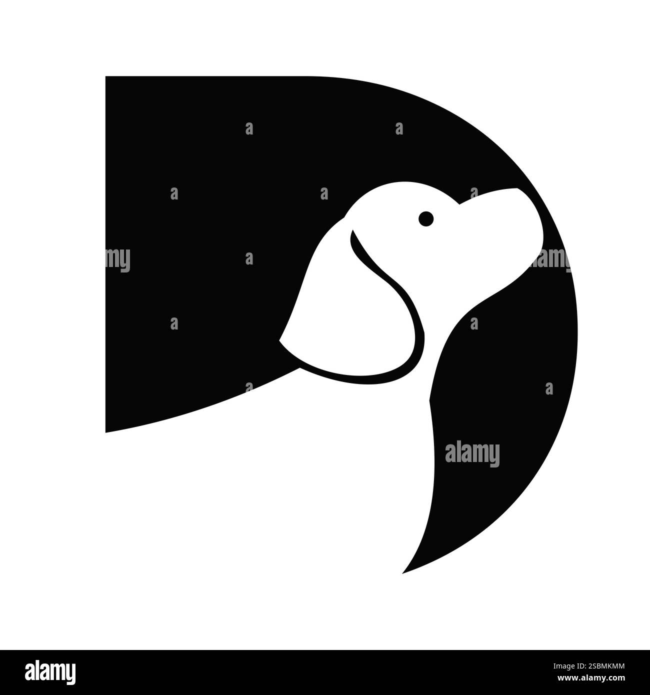 Initial Letter D Pet Logo Concept With Dog Head Symbol Vector Template ...