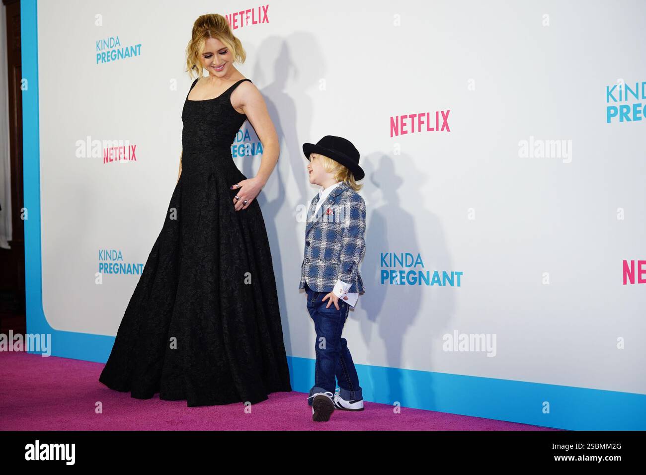 New York, United States. 03rd Feb, 2025. Lizze Broadway poses with Duke ...
