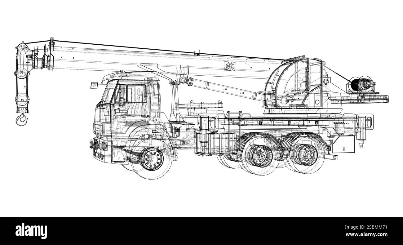 Car crane. Vector rendering of 3d Stock Vector Image & Art - Alamy