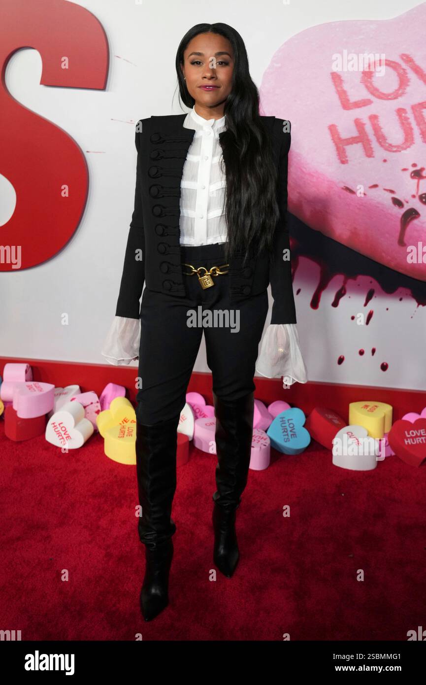 Ariana DeBose arrives at the premiere of "Love Hurts" on Monday, Feb. 3, 2025, at the TCL ...