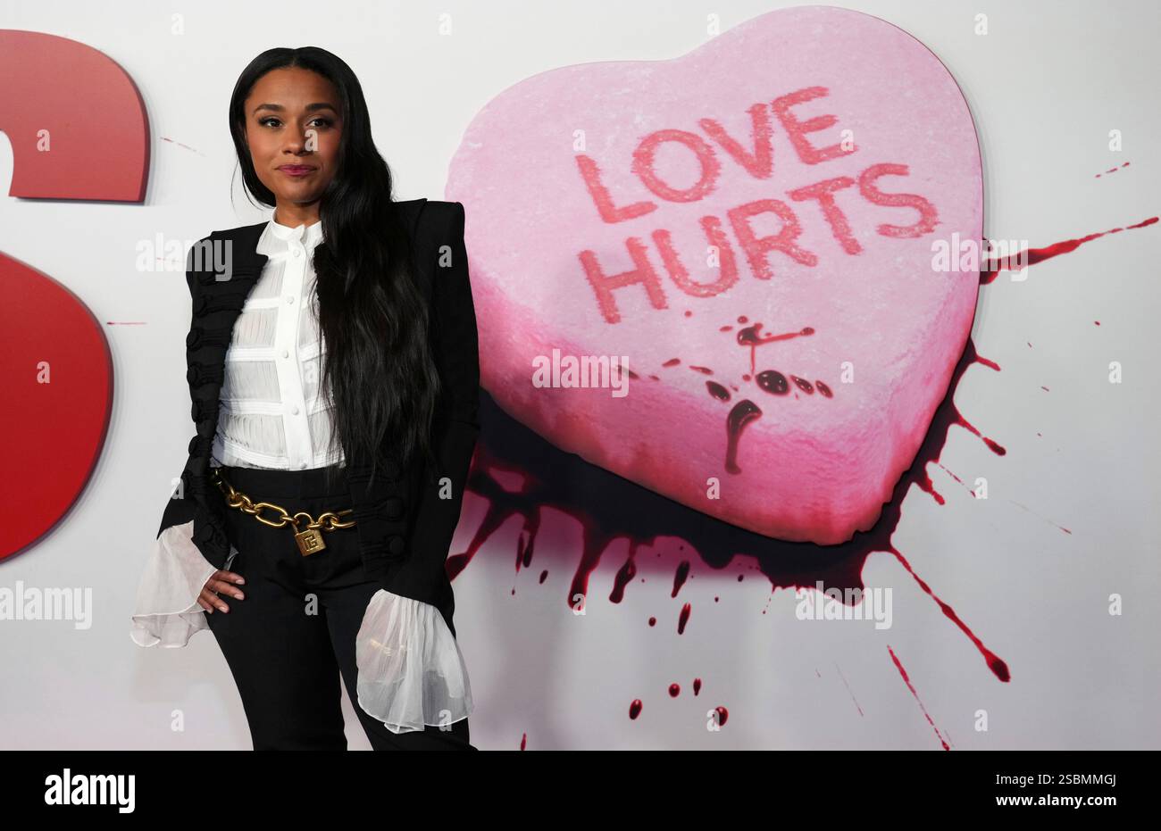 Ariana DeBose arrives at the premiere of "Love Hurts" on Monday, Feb. 3, 2025, at the TCL ...
