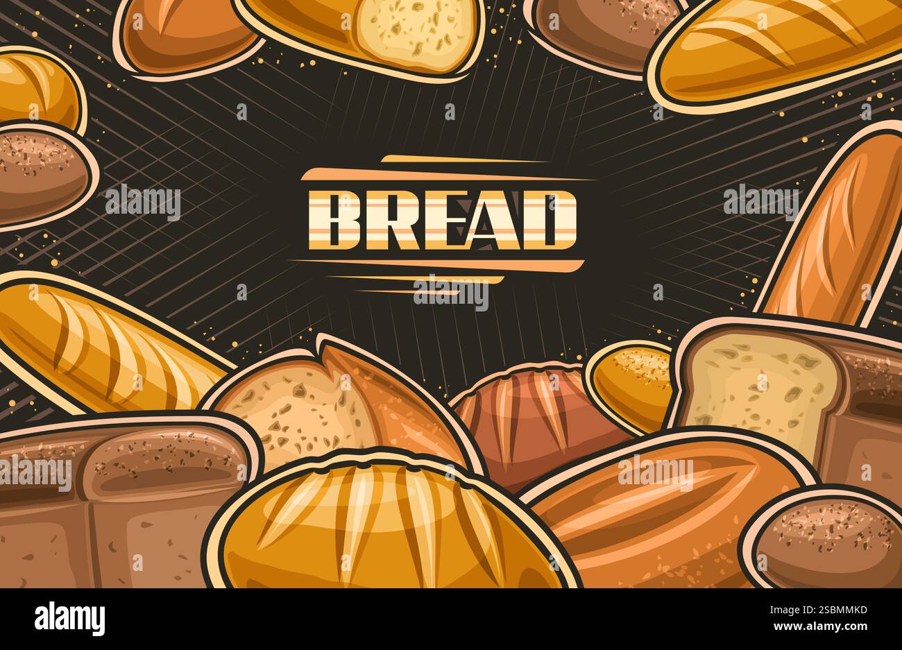 Vector Bread layout with blank copy space for ad, decorative template ...