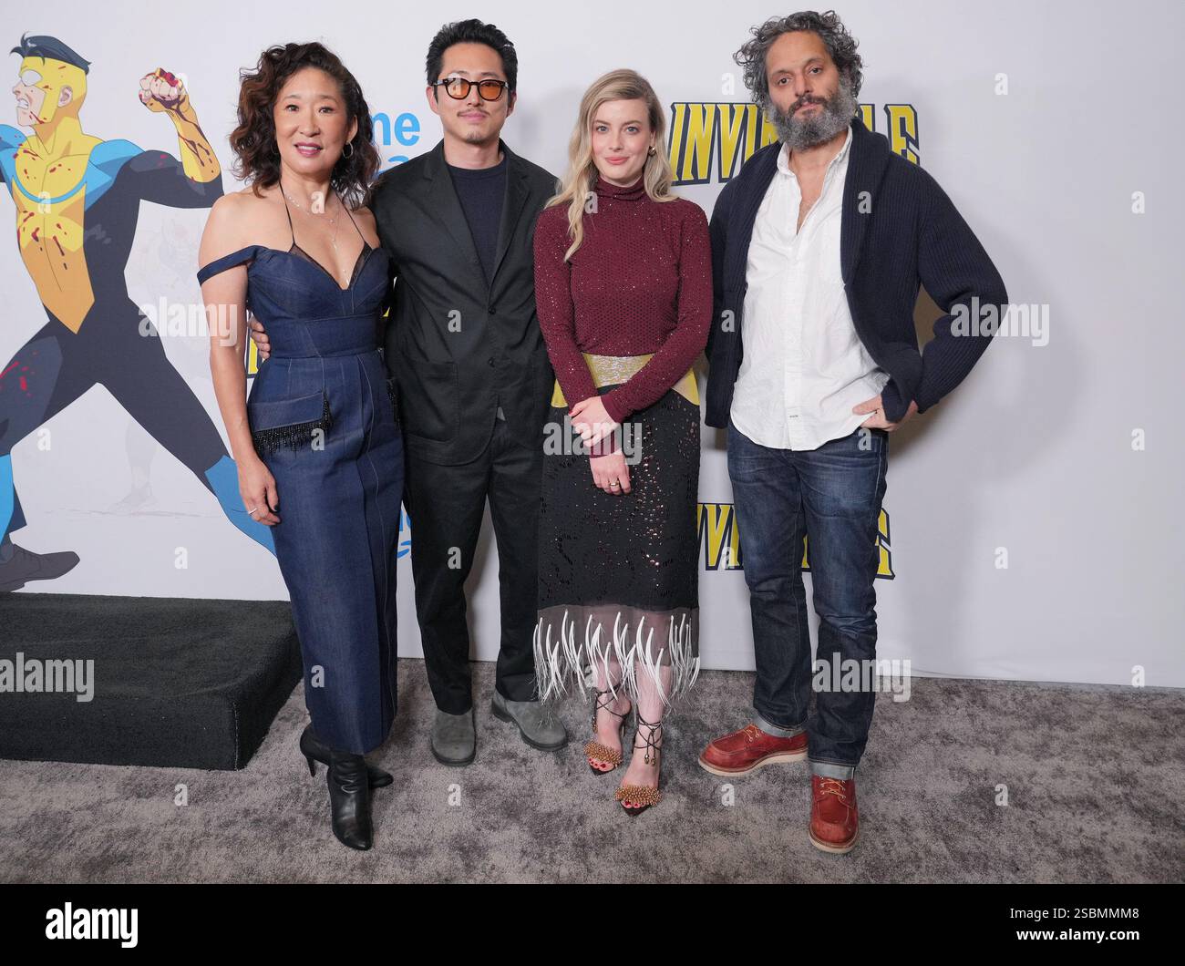 (L-R) INVINCIBLE Season 3 Cast - Sandra Oh, Steven Yeun, Gillian Jacobs ...