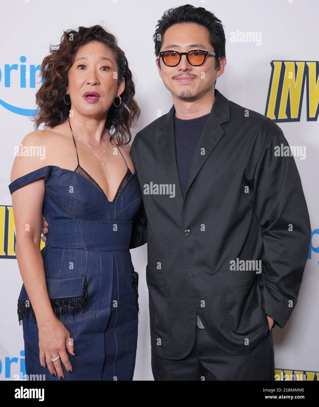Los Angeles, USA. 03rd Feb, 2025. (L-R) Sandra Oh and Steven Yeun ...