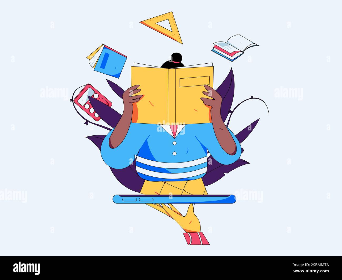 Education and learning people flat vector concept hand drawn ...