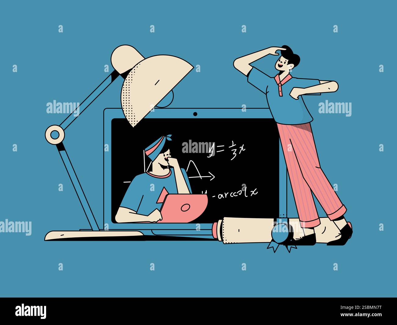 Education and learning people flat vector concept hand drawn ...