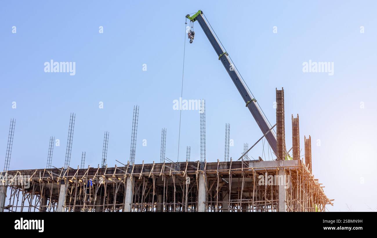 Construction site, Tower Cranes on Residential buildings Construction ...