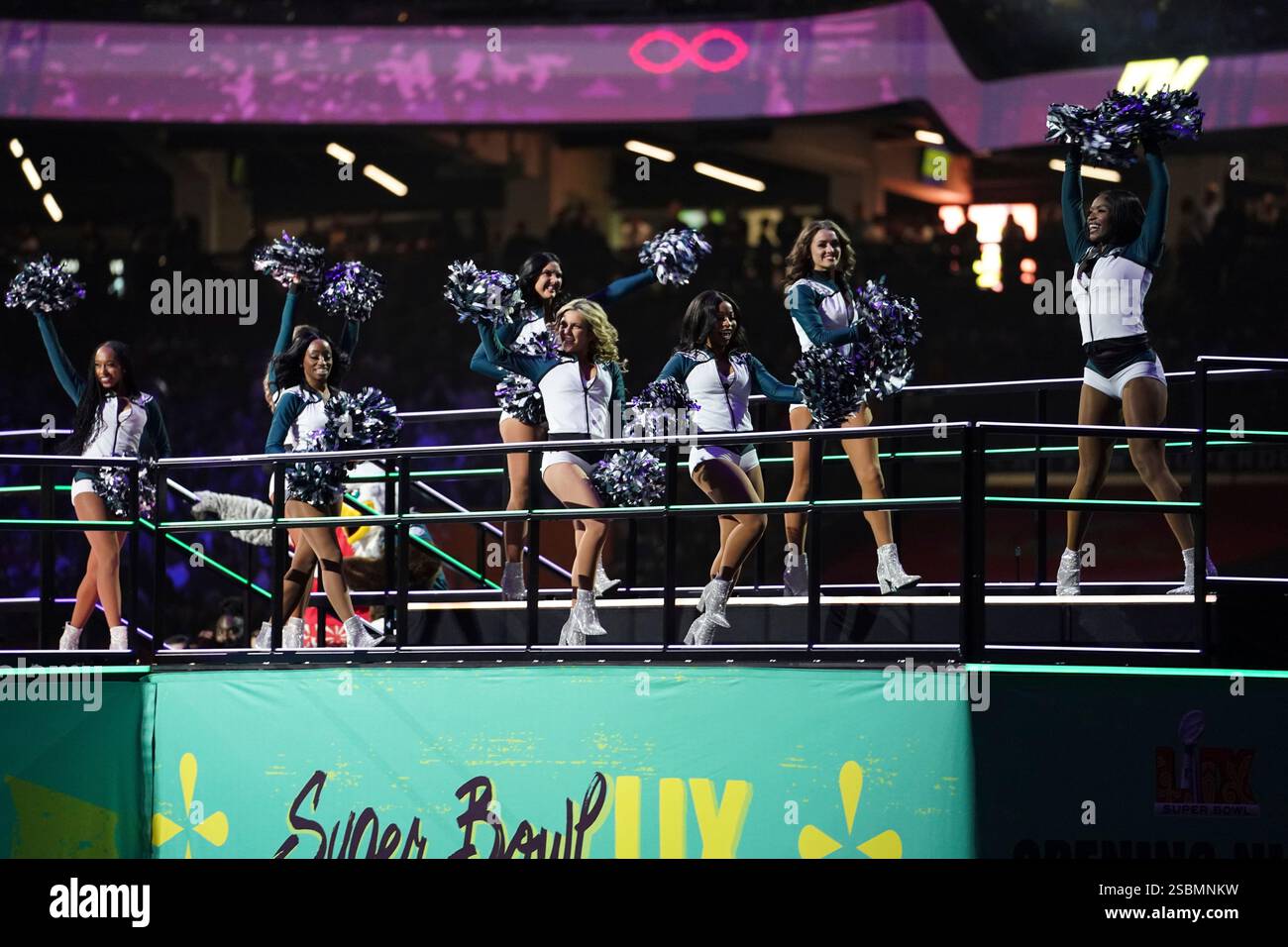 Philadelphia Eagles cheerleaders perform at Super Bowl Opening Night ...