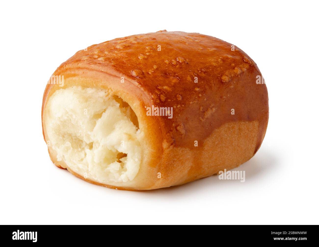 Sweet pastry filled with creamy filling, showcasing its golden brown ...