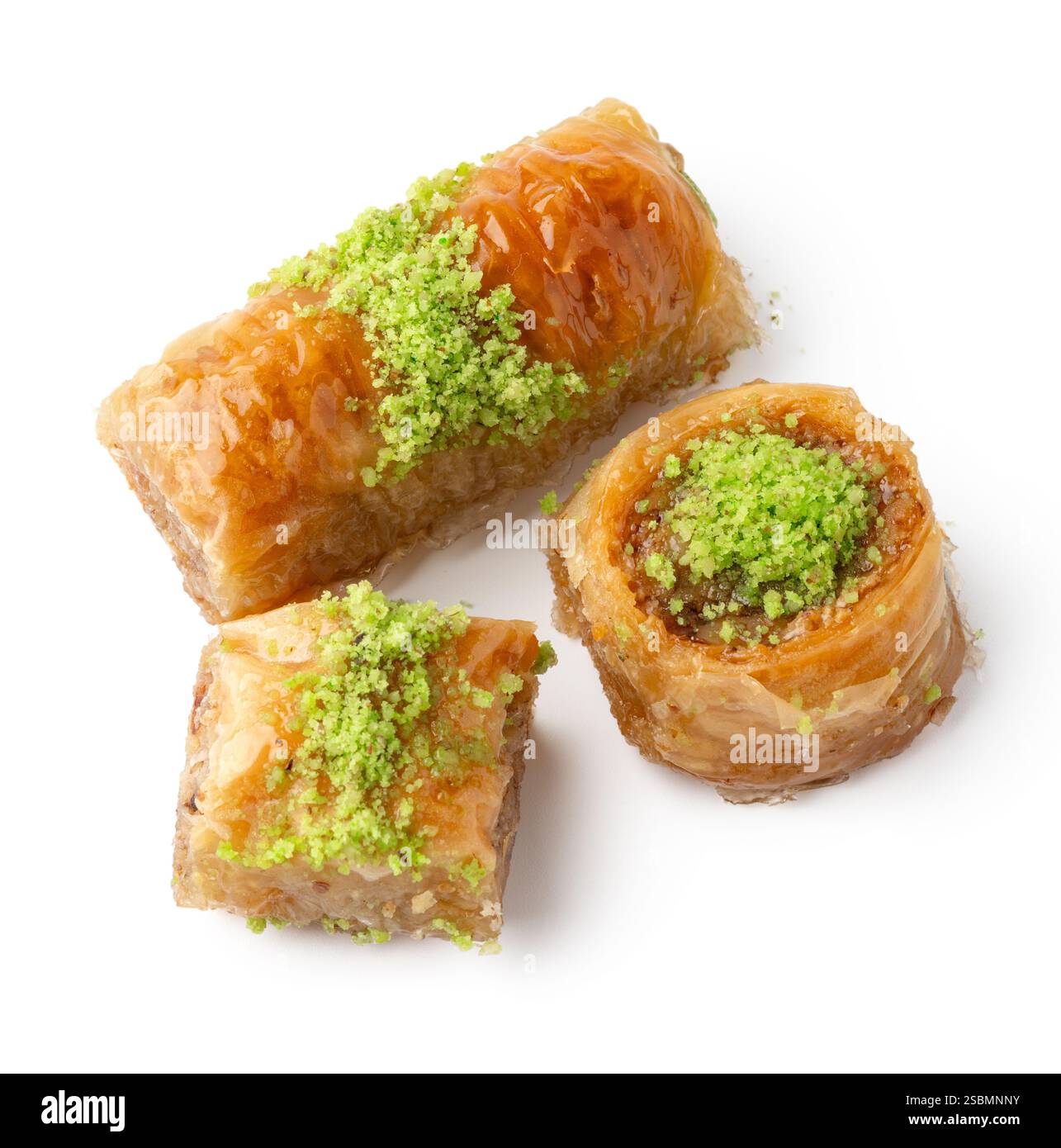Delicious traditional dessert featuring flaky pastry and nut filling ...