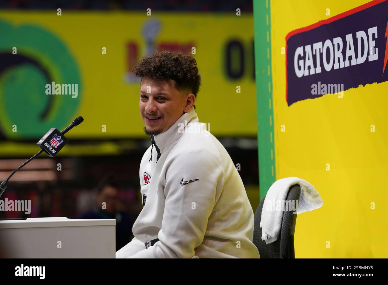Kansas City Chiefs quarterback Patrick Mahomes during a press ...
