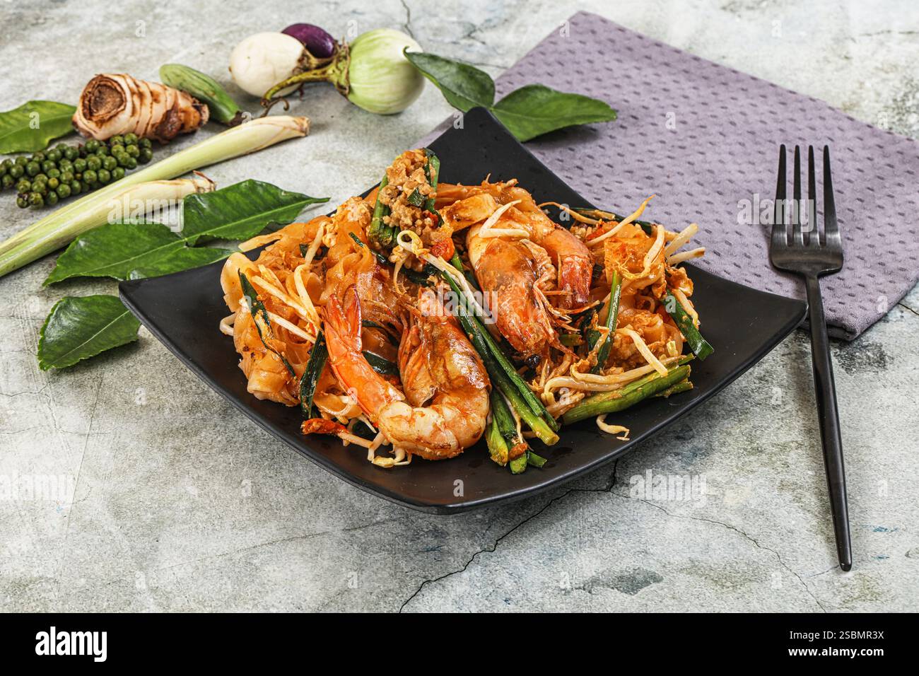 Pad Thai - noodle with prawn and spices Stock Photo - Alamy
